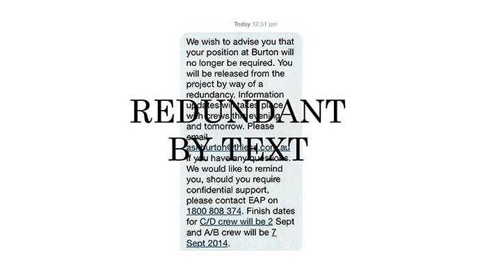Your Say: Redundancy by text message just nasty? - Starts at 60