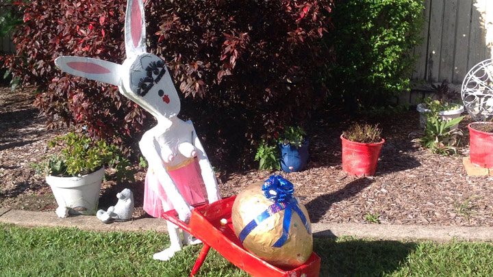 The annual Massey family paper mache rabbit - Starts at 60