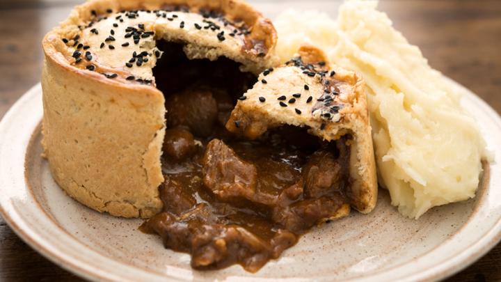 Melt-in-your-mouth mango beer meat pie - Starts at 60