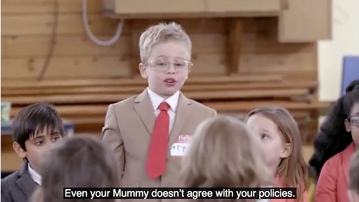 Everyone is loving these hilarious kids playing politics - Starts at 60