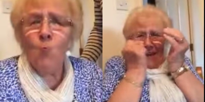 Grandma tries Face Swap and her reaction is priceless - Starts at 60