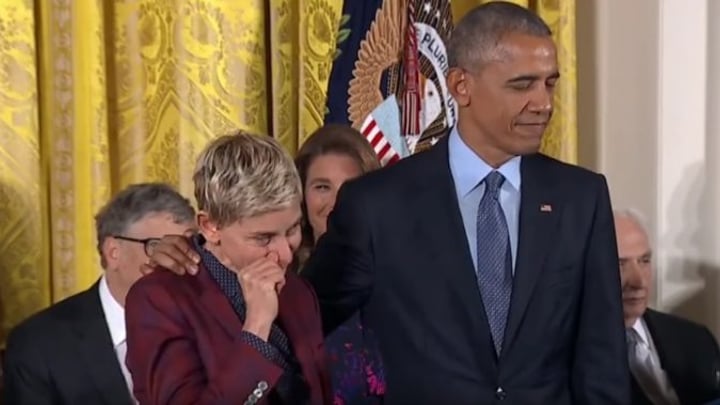President Obama made Ellen DeGeneres cry - Starts at 60