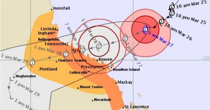 Cyclone Debbie expected to hit the coast earlier than expected - Starts ...