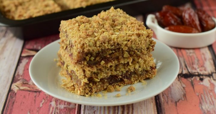 Delicious oat and date crumble slice - Starts at 60