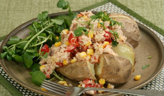 Simple jacket potato with tuna - Starts at 60