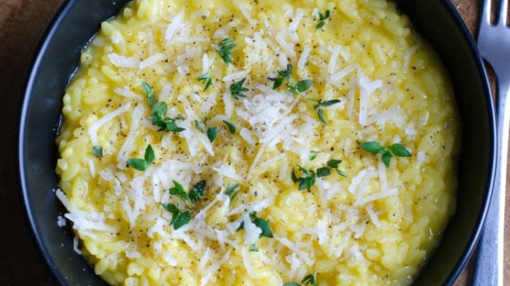 Creamy three-cheese risotto - Starts at 60