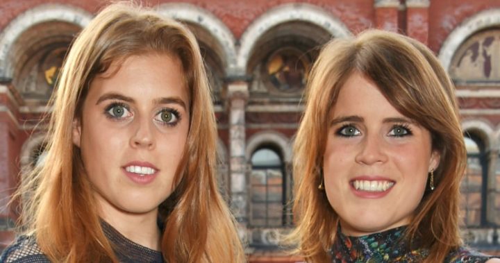 Beatrice and Eugenie stun in dramatic dresses for rare vintage ...