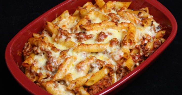 Three-cheese bolognese pasta bake - Starts at 60