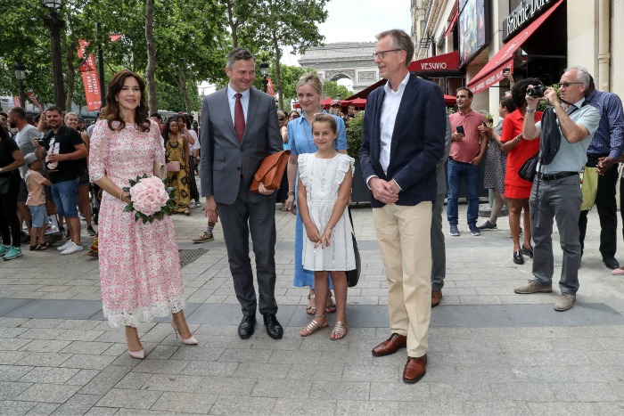 Pretty in pink! Princess Mary is stunning in florals and lace for royal ...