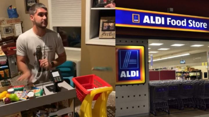 ‘Welcome to Aldi!’ Dad hilariously mocks supermarket’s speedy cashiers ...