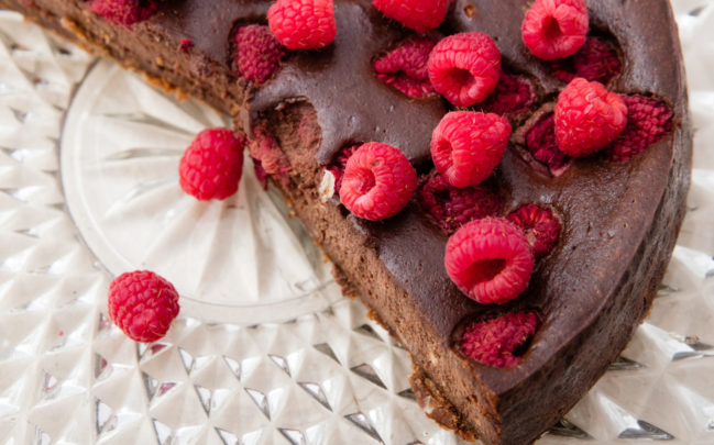 Delicious chocolate and raspberry baked ricotta cake - Starts at 60