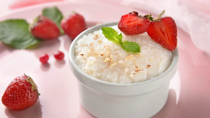 Rice pudding with roasted strawberries - Starts at 60