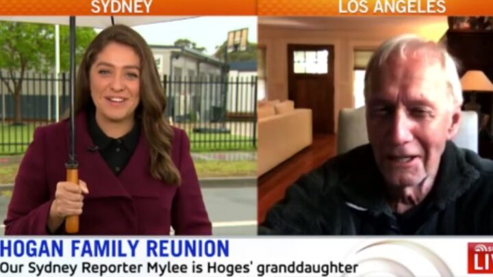 Sweet moment Paul Hogan reunites with reporter granddaughter live on ...
