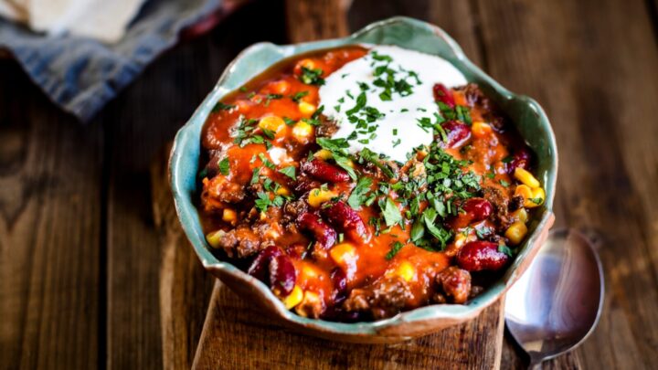 Slow-cooked beef and bean chilli con carne - Starts at 60