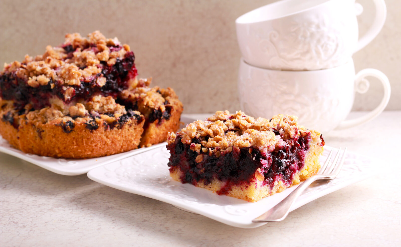 Blueberry crumble slice - Starts at 60