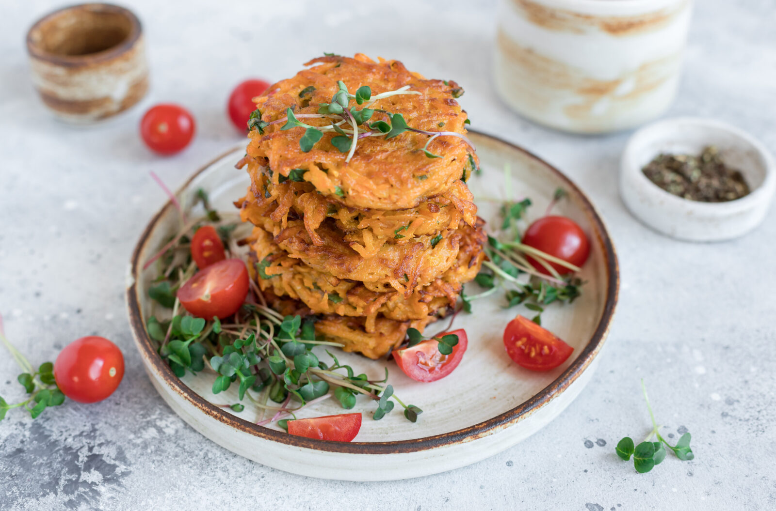 Sweet potato and ham fritters - Starts at 60