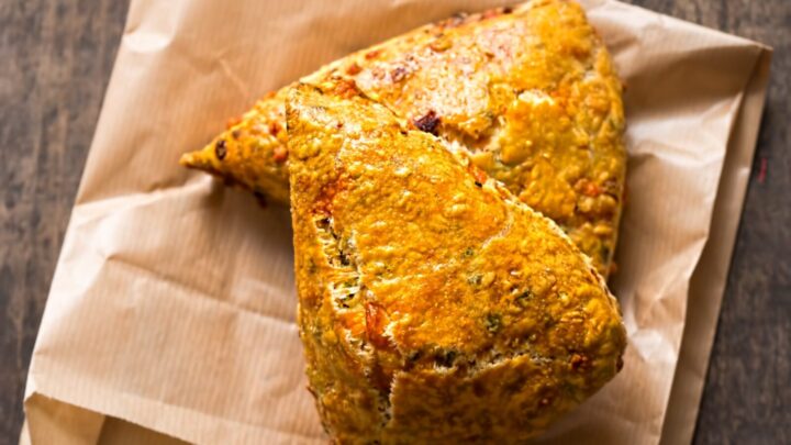 Bacon and chive scone triangles - Starts at 60