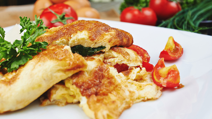 Dinner for one: Tomato and basil omelette - Starts at 60